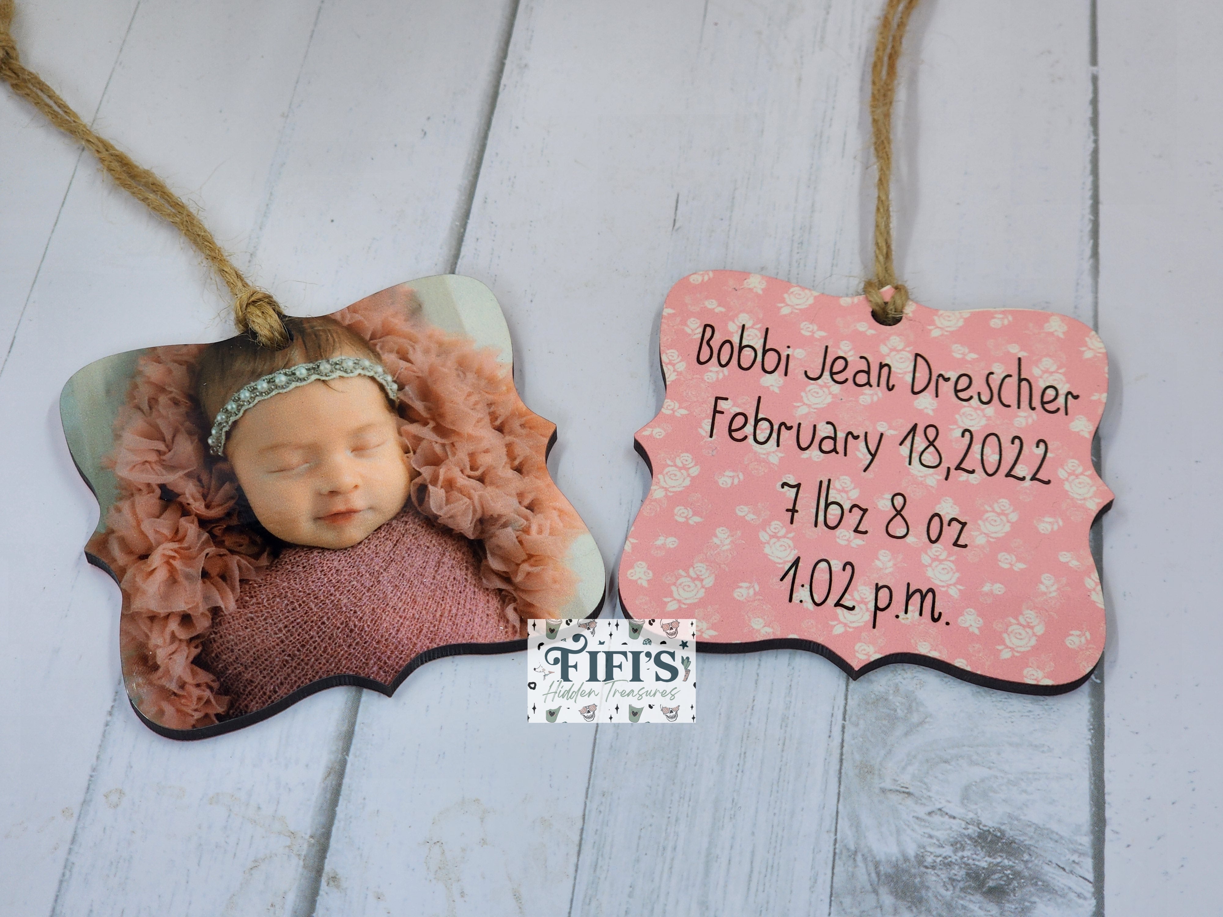 Original Birth Stat Ornaments – Fifis Hidden Treasures Shop